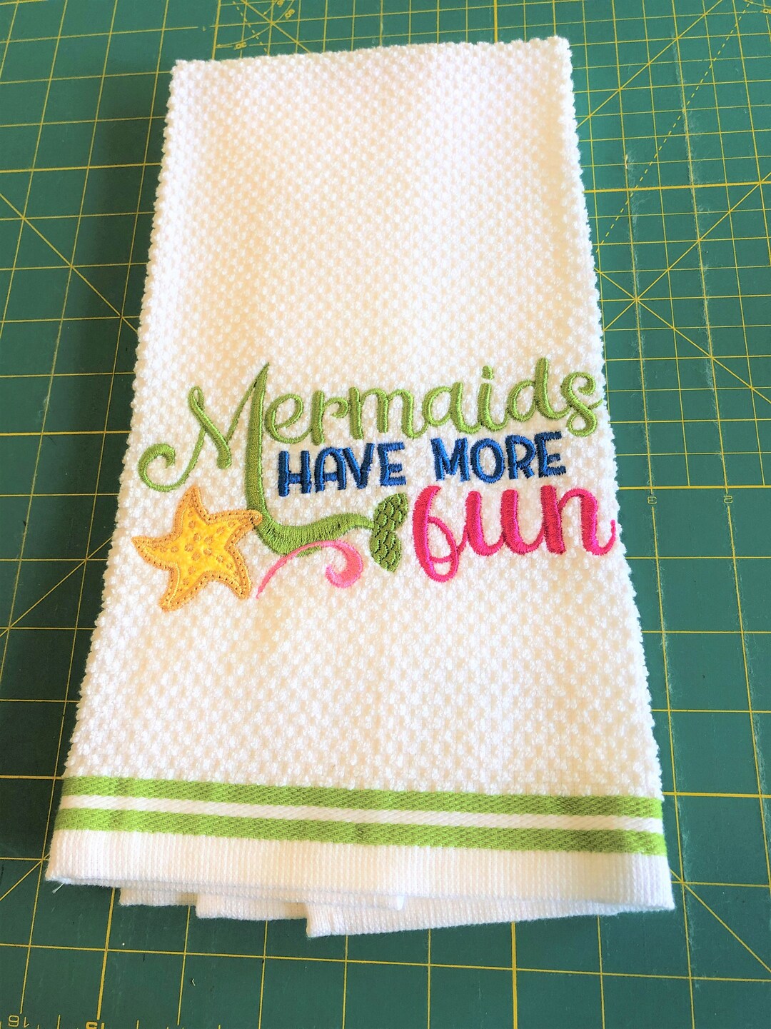 Mermaid Kitchen Towel Mermaid Dish Towel Mermaid Bar Towel Mermaids ...