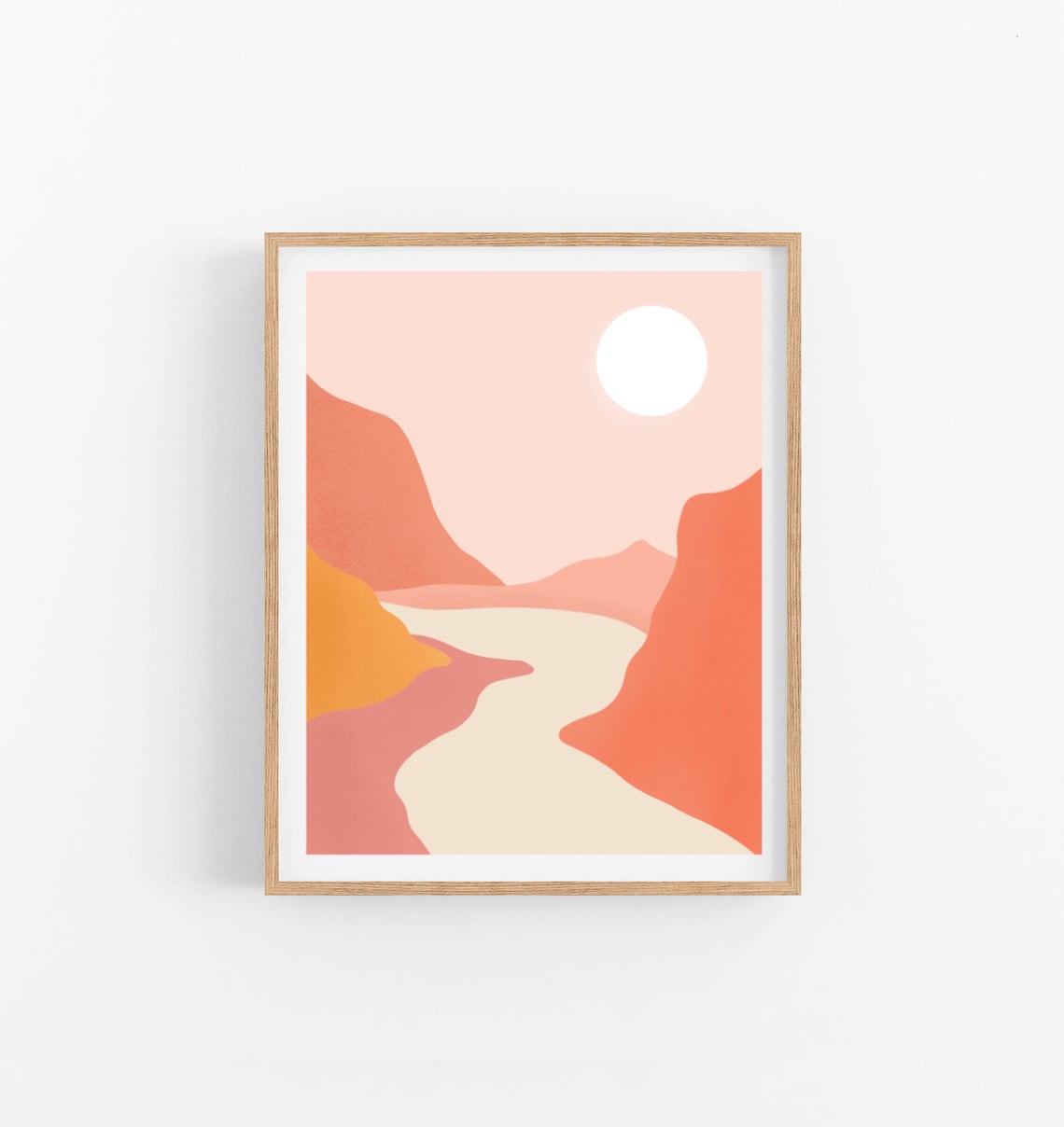 Minimalist Wall Art, Abstract Mountain Print, Scandinavian Modern Print ...