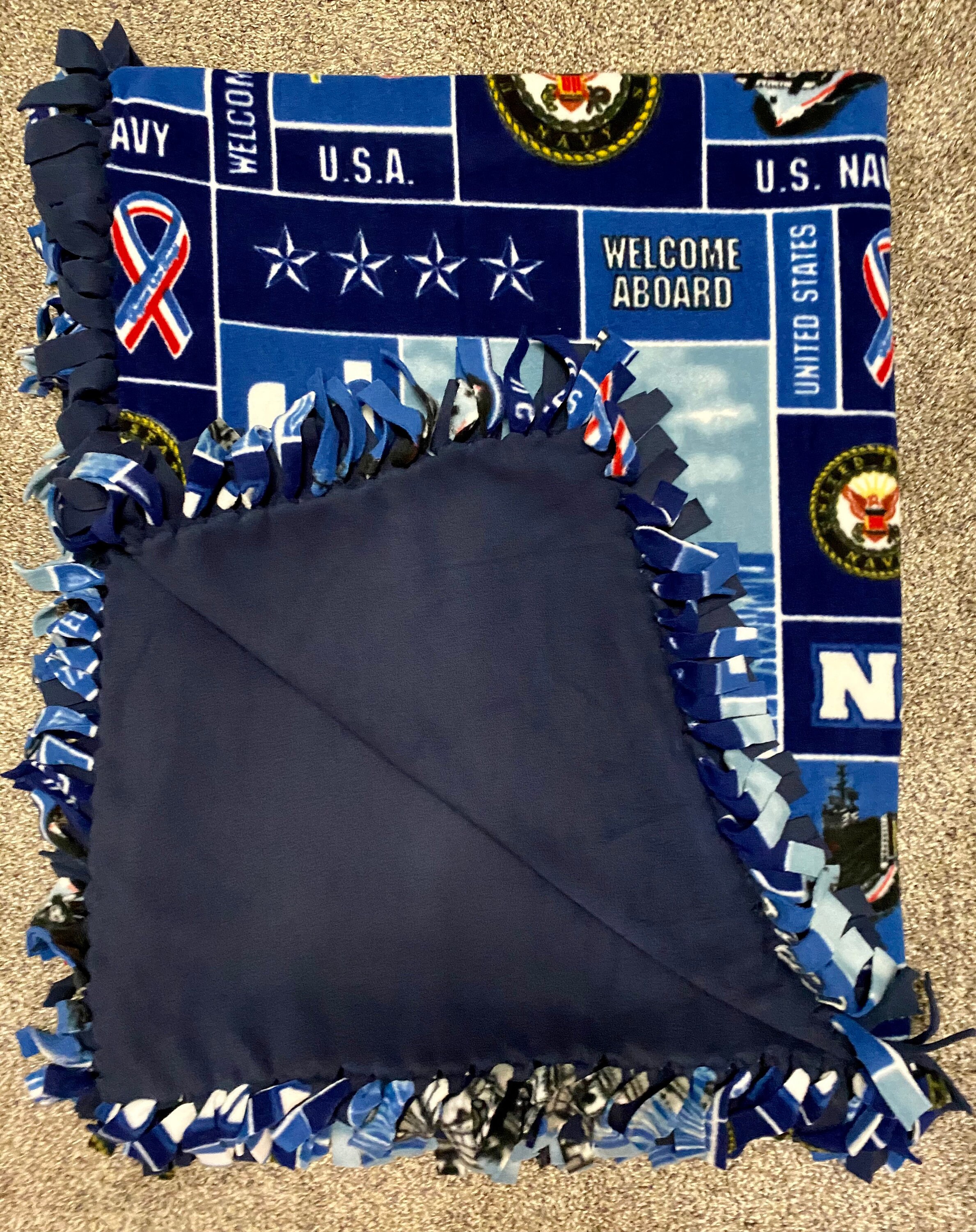 Handmade US Navy Fleece Blanket: Military Throw Blanket - Etsy