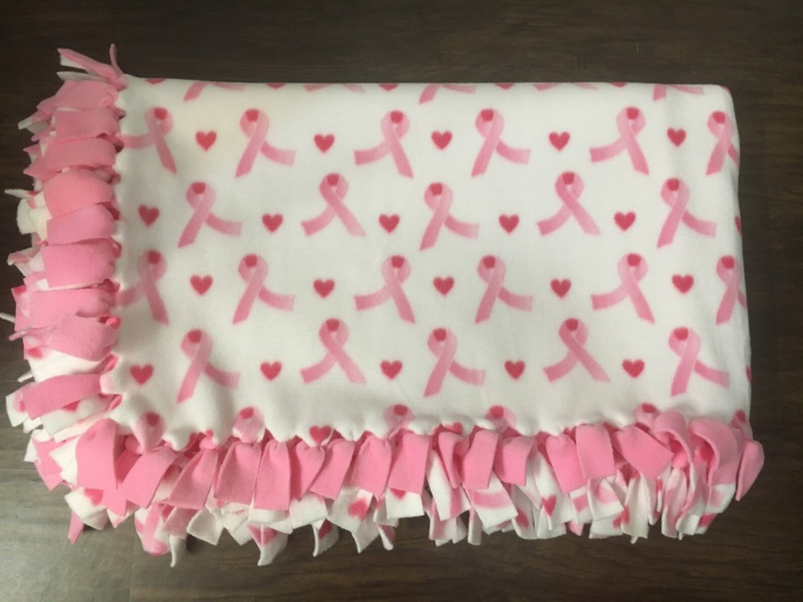 Breast Cancer Awareness Pink Ribbon No Sew Fleece Blanket - Etsy