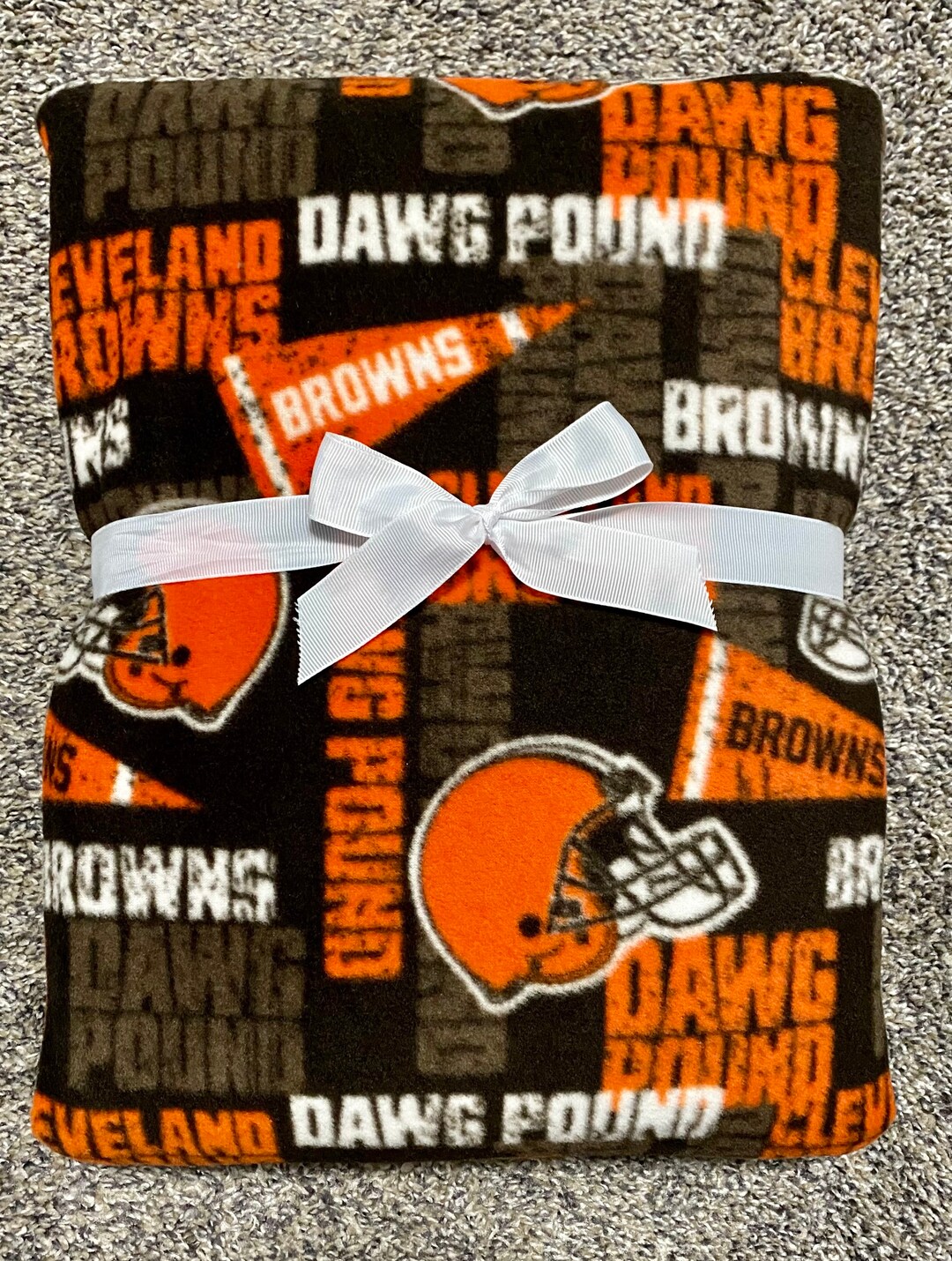 Handmade Cleveland Browns Fleece Blanket: Plush Football Throw - Etsy