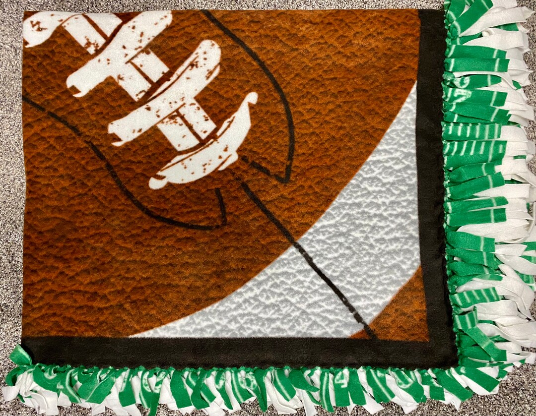 Football No Sew Fleece Childrens Blanket, Football Blanket, Football ...