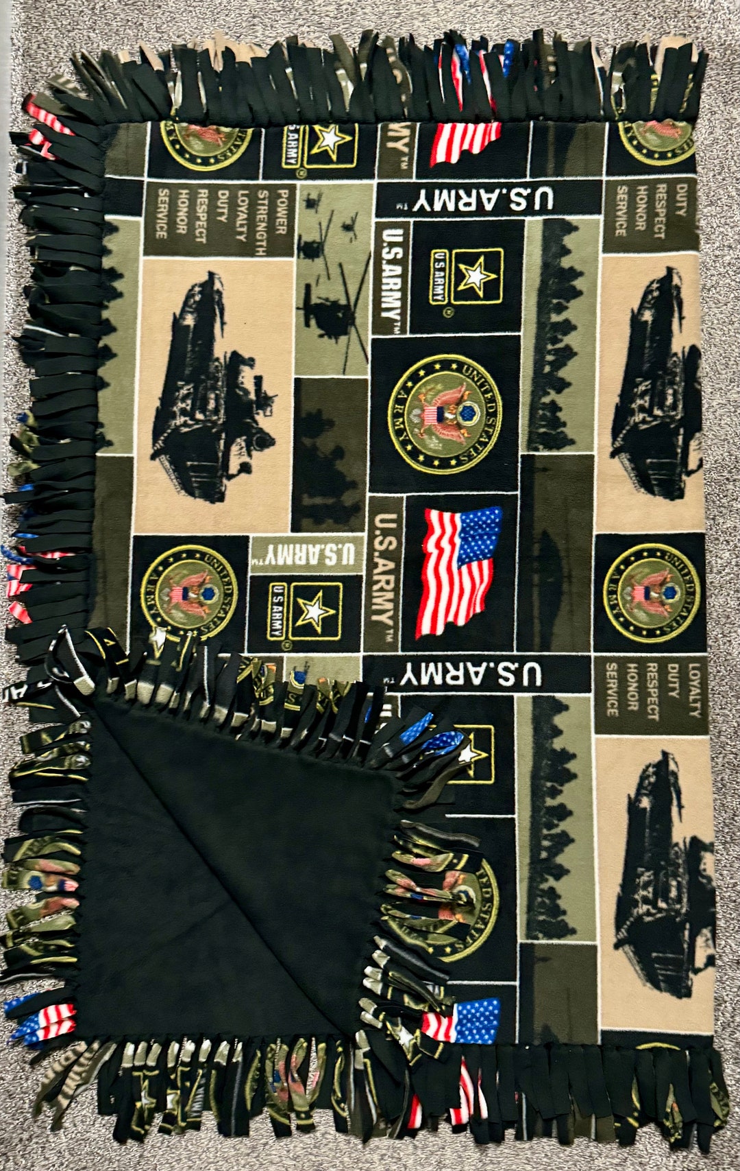 United States Army Military No Sew Fleece Blanket, United States Army ...