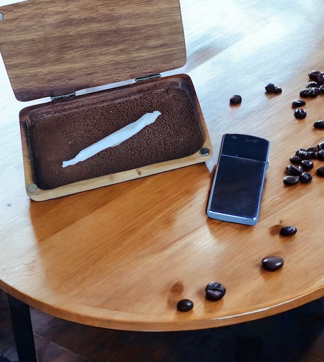 Handmade Walnut Pocket Cigarette Case Purse Backpack Cigarette Stash ...