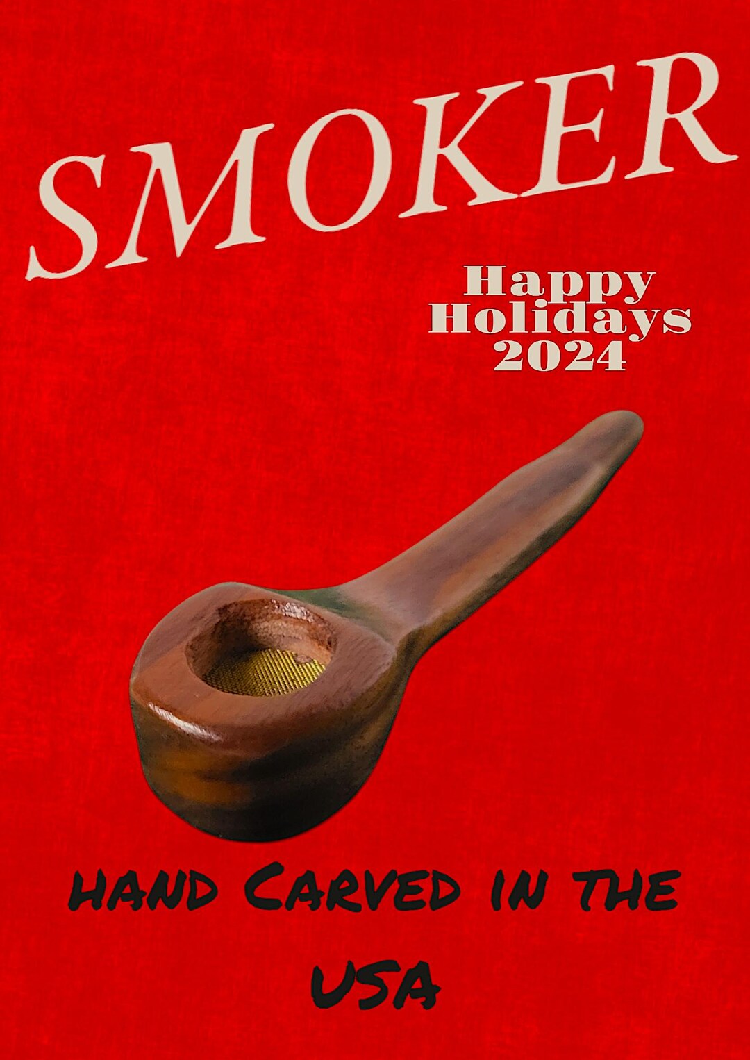 Wood Smoking Walnut Pipe Handcarved in USA Pipe for Camping Parties ...