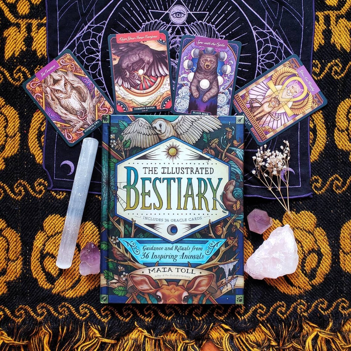 The Illustrated Bestiary book 36 Oracle Cards | Etsy