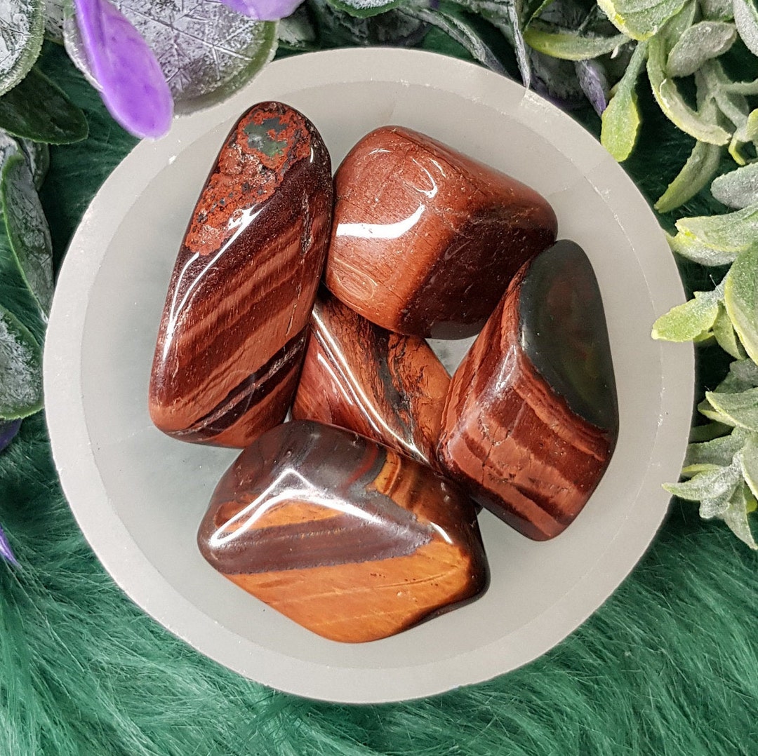 Ojo de tigre rojo, cristal caído, trommelsteen, rood Tijgeroog, Heketa ...