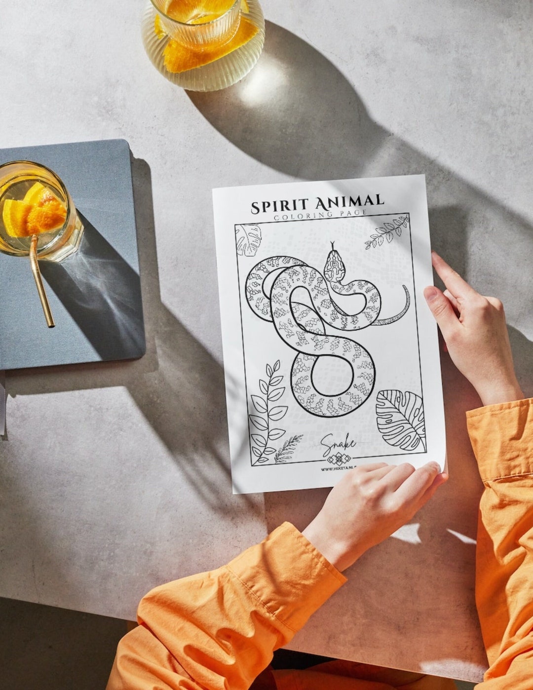 SNAKE, Spirit Animal Coloring Page, Heketa, Digital File, PDF Snake ...