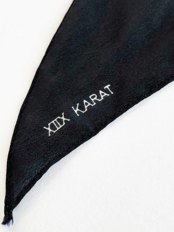 XIIX Karat Silk Skinny scarf in cobalt blue and black - Gem