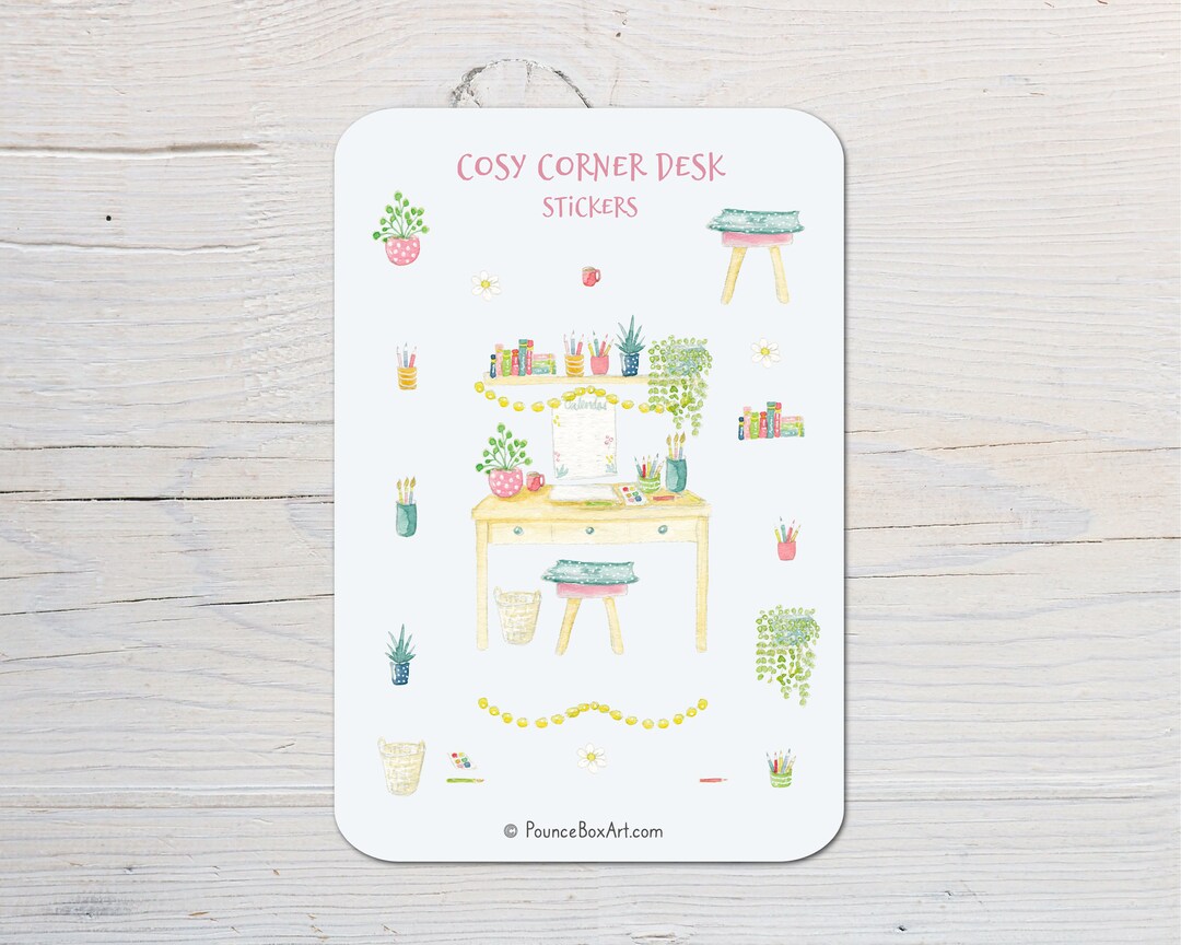Sticker Sheet, Bullet Journal Stickers, Planner Stickers, Cosy Desk ...