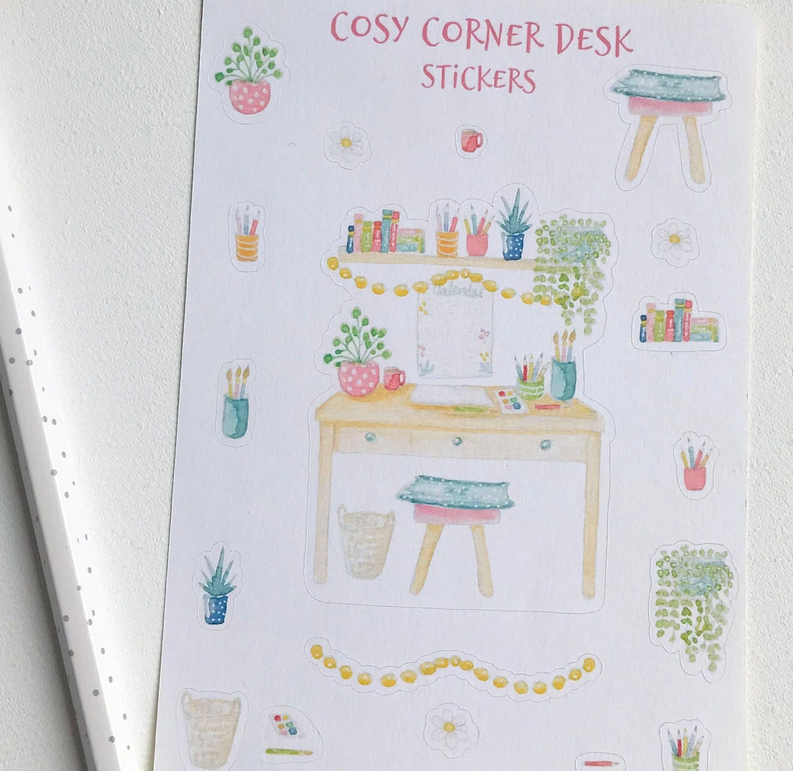 Sticker Sheet, Bullet Journal Stickers, Planner Stickers, Cosy Desk ...