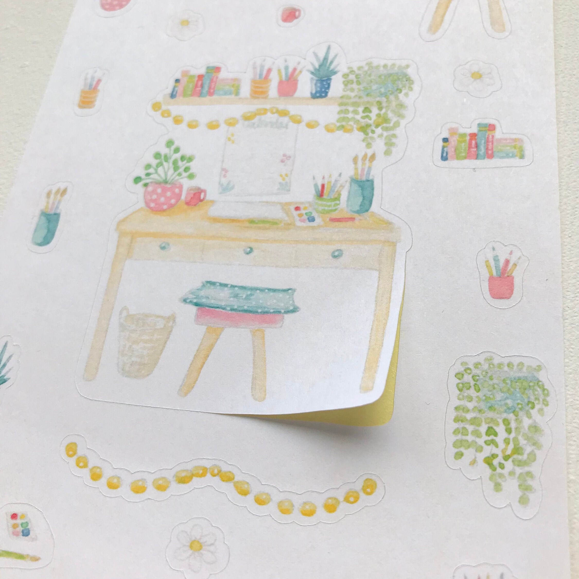 Sticker Sheet, Bullet Journal Stickers, Planner Stickers, Cosy Desk ...