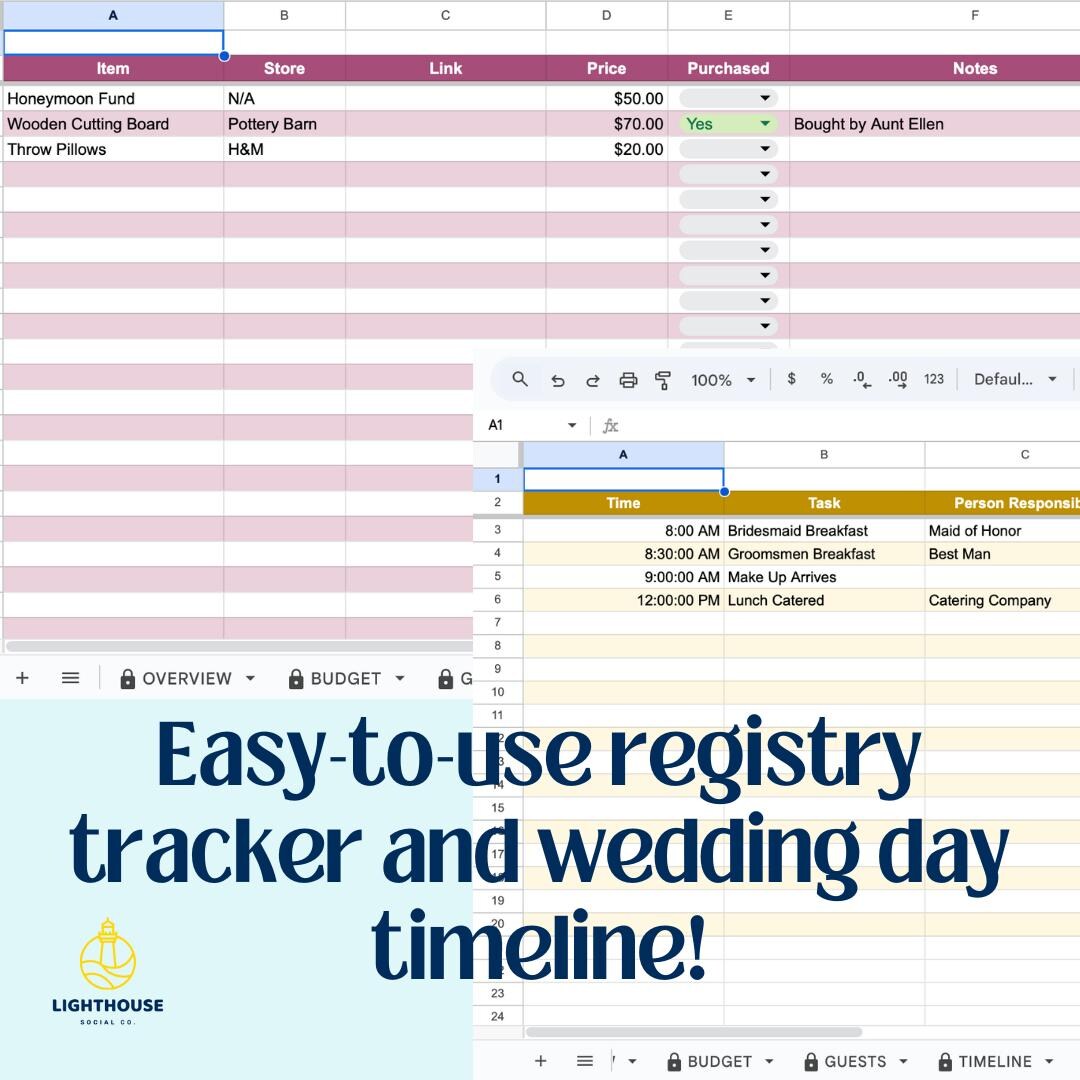 Ultimate Wedding Planner | Digital Wedding Planning Spreadsheet With ...