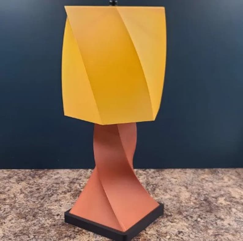 Twisted Lamp & Shade - 3D Model for Print Resale - Etsy