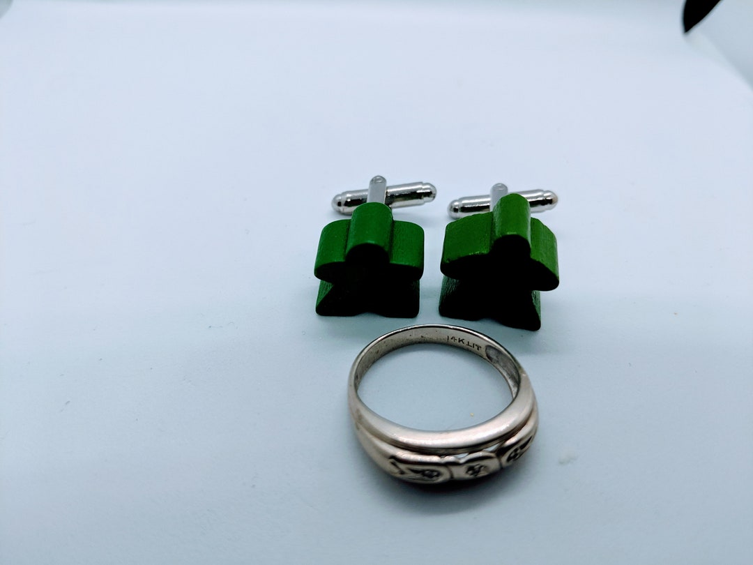 Meeple Cufflinks-board Game Wedding-green-geek Wedding-nerd - Etsy