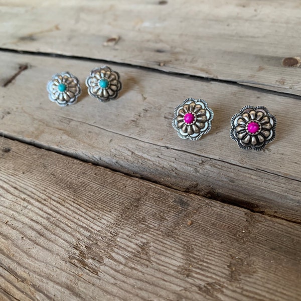 Concho Earrings - Etsy