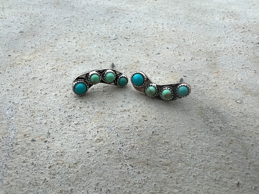 Western Stone Stud Earrings - Etsy