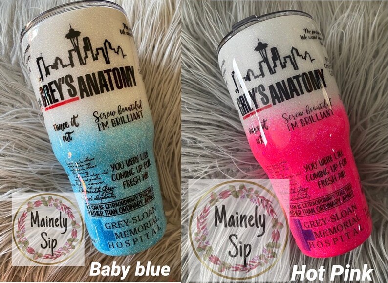 Custom Greys Anatomy Tv Show Cup Medical Cup Sparkle | Etsy