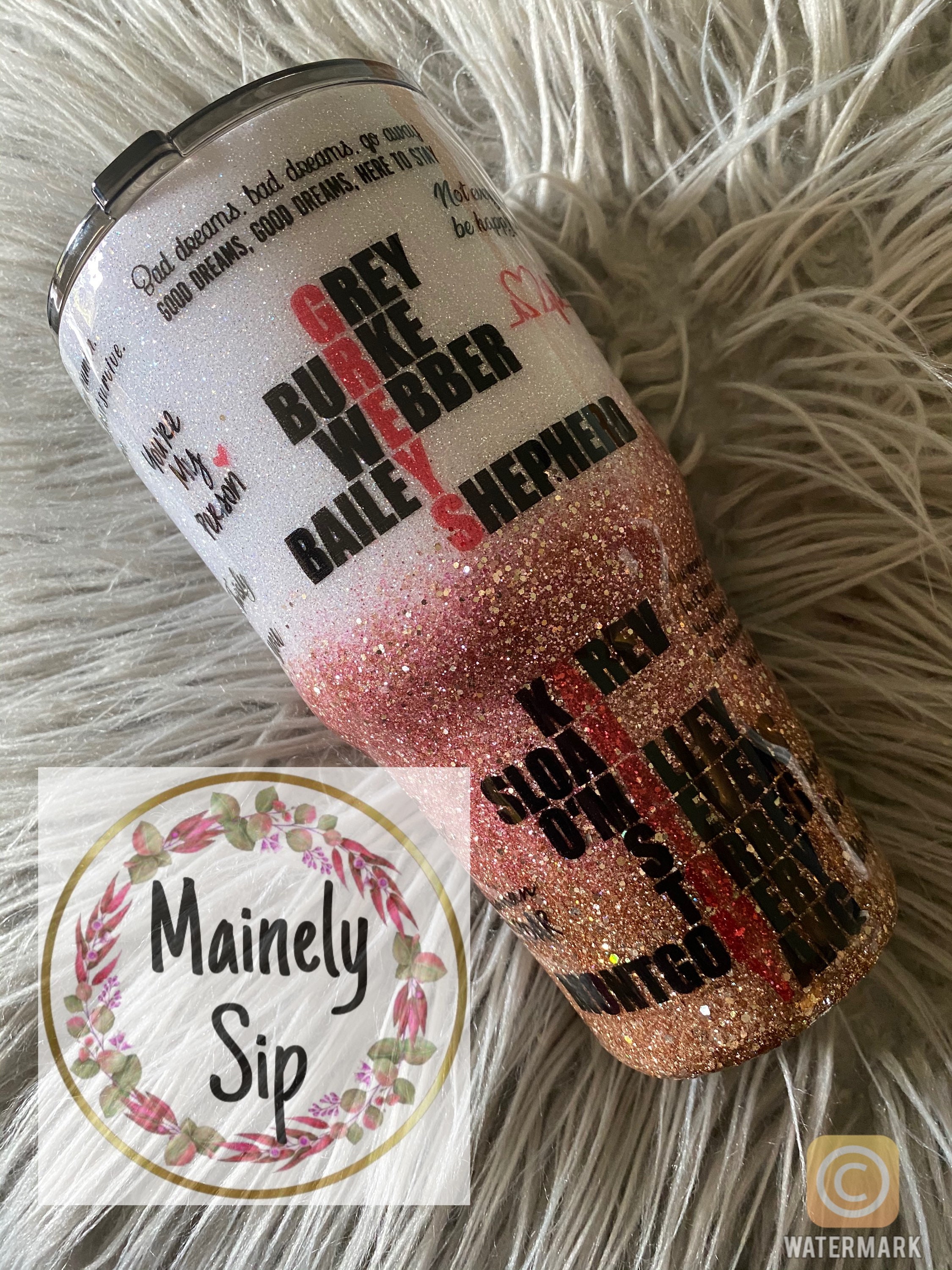 Custom Greys Anatomy Tv Show Cup Medical Cup Sparkle | Etsy