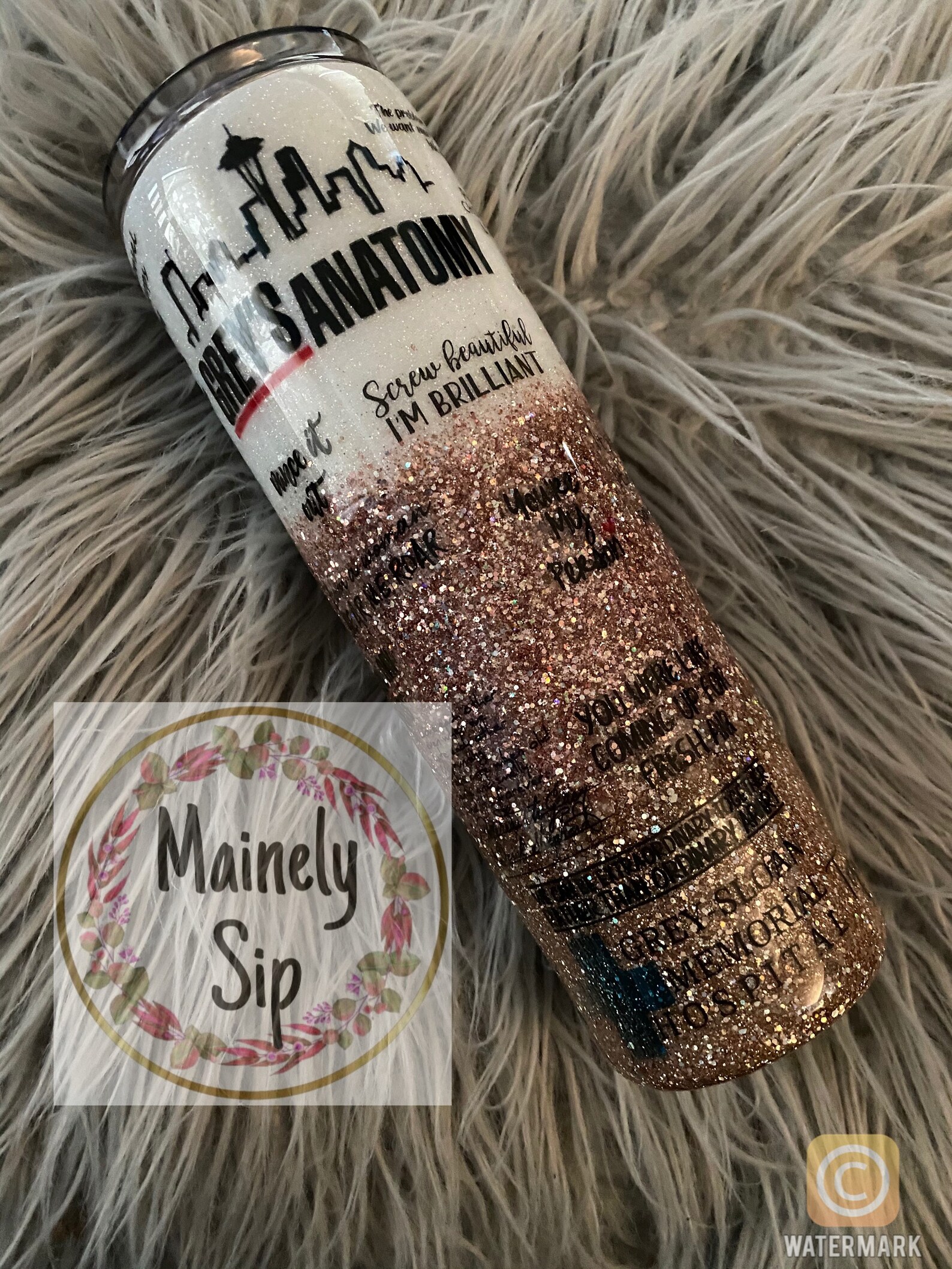 Custom Greys Anatomy Tv Show Cup Medical Cup Sparkle - Etsy