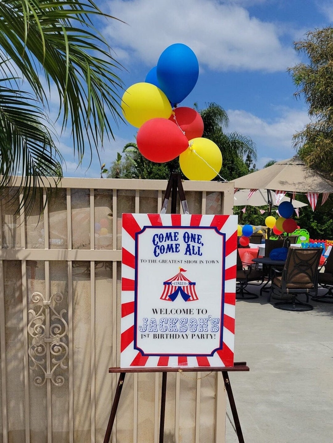 Circus Theme Acrylic Welcome Sign | Custom Circus Party Sign | Circus ...