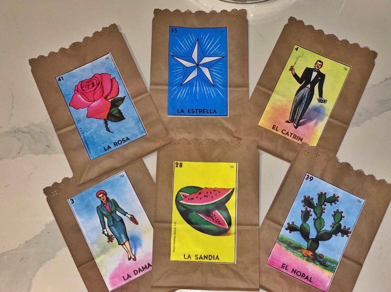 Fiesta Loteria Paper Candy Bags - Loteria Bolsas Para Dulces. - Etsy