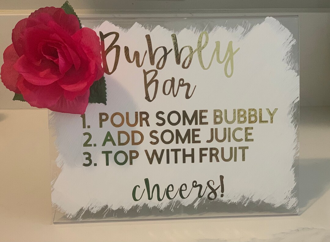 Bubbly Bar Sign - Mimosa Bar Sign - Bridal Shower - Wedding - Birthday ...