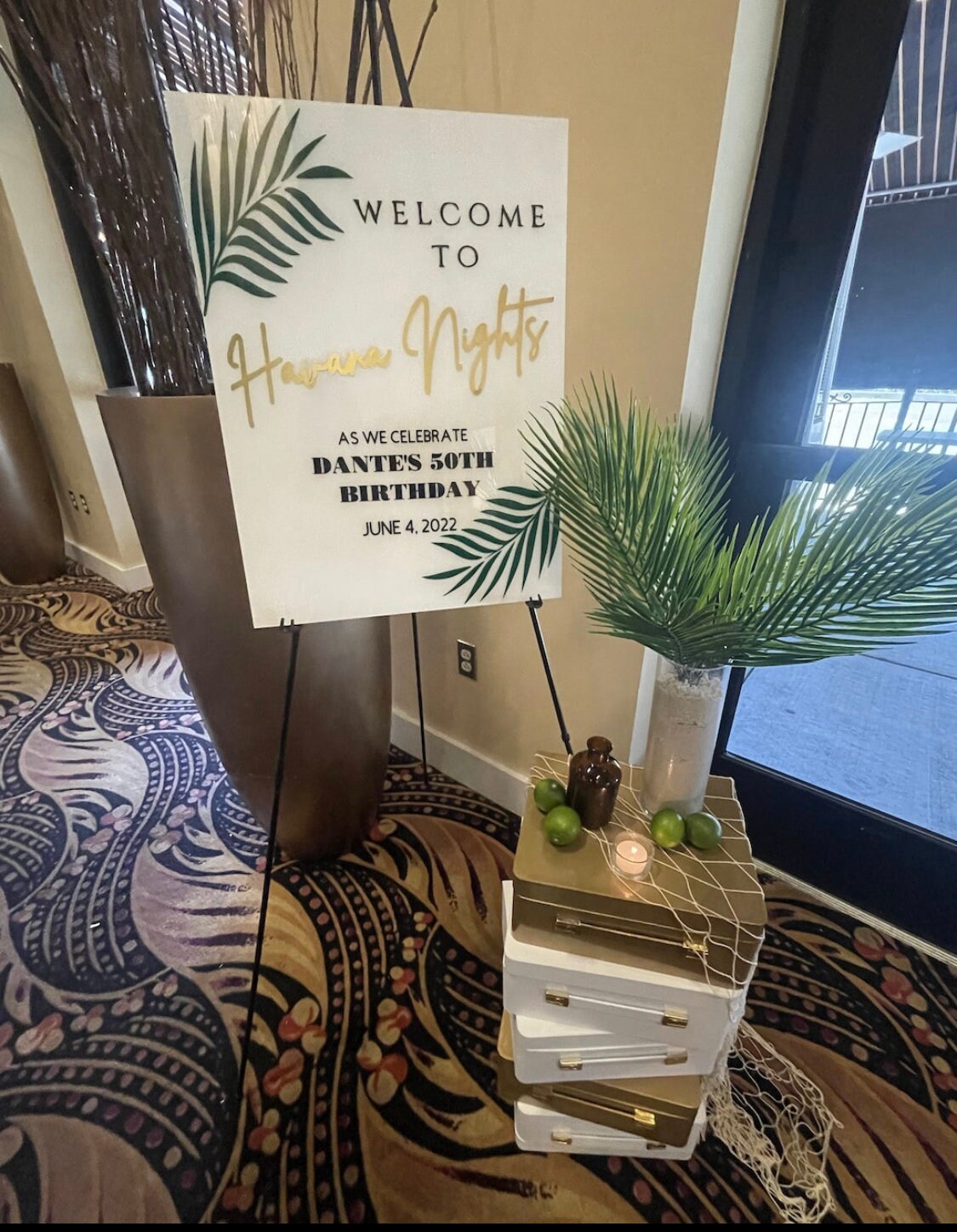 Tropical Acrylic Welcome Sign - Wedding Signage - Palm Leaves - Custom ...