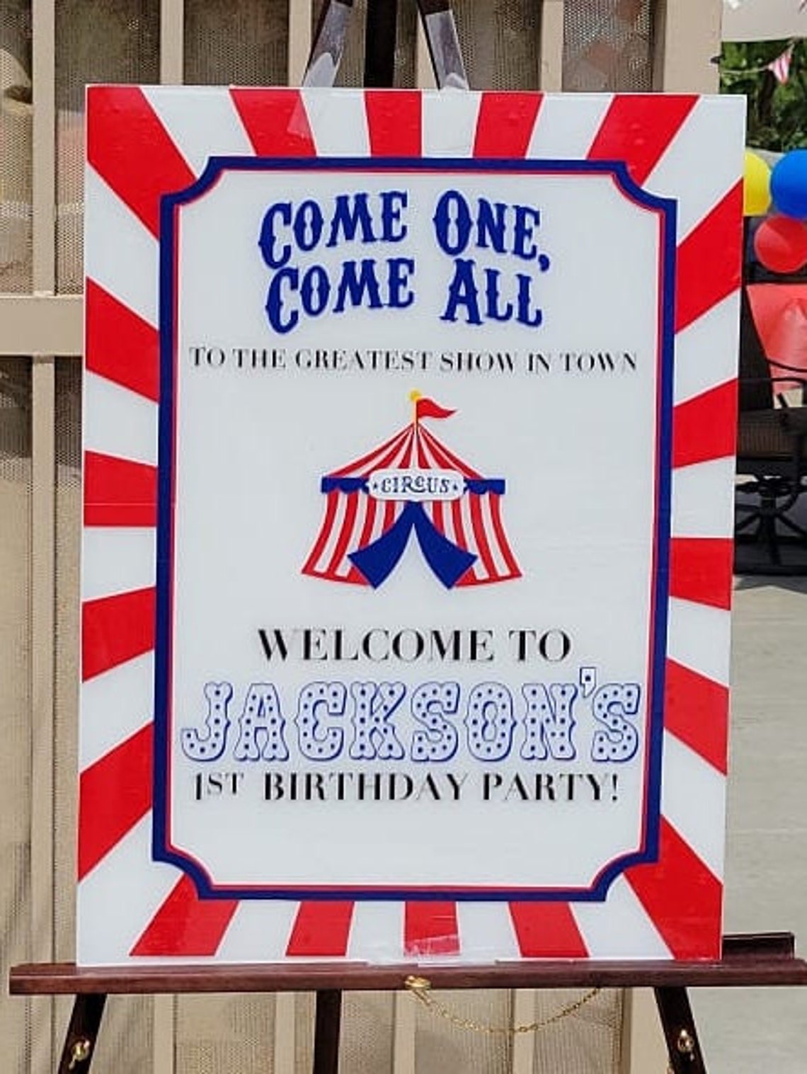 Circus Theme Acrylic Welcome Sign | Custom Circus Party Sign | Circus ...