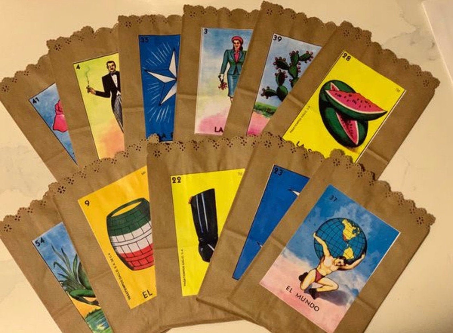Fiesta Loteria Paper Candy Bags - Loteria Bolsas Para Dulces. - Etsy