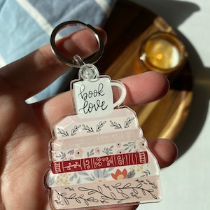 Book Stack Keychain Bookish Keychain Bookish Gifts | Etsy