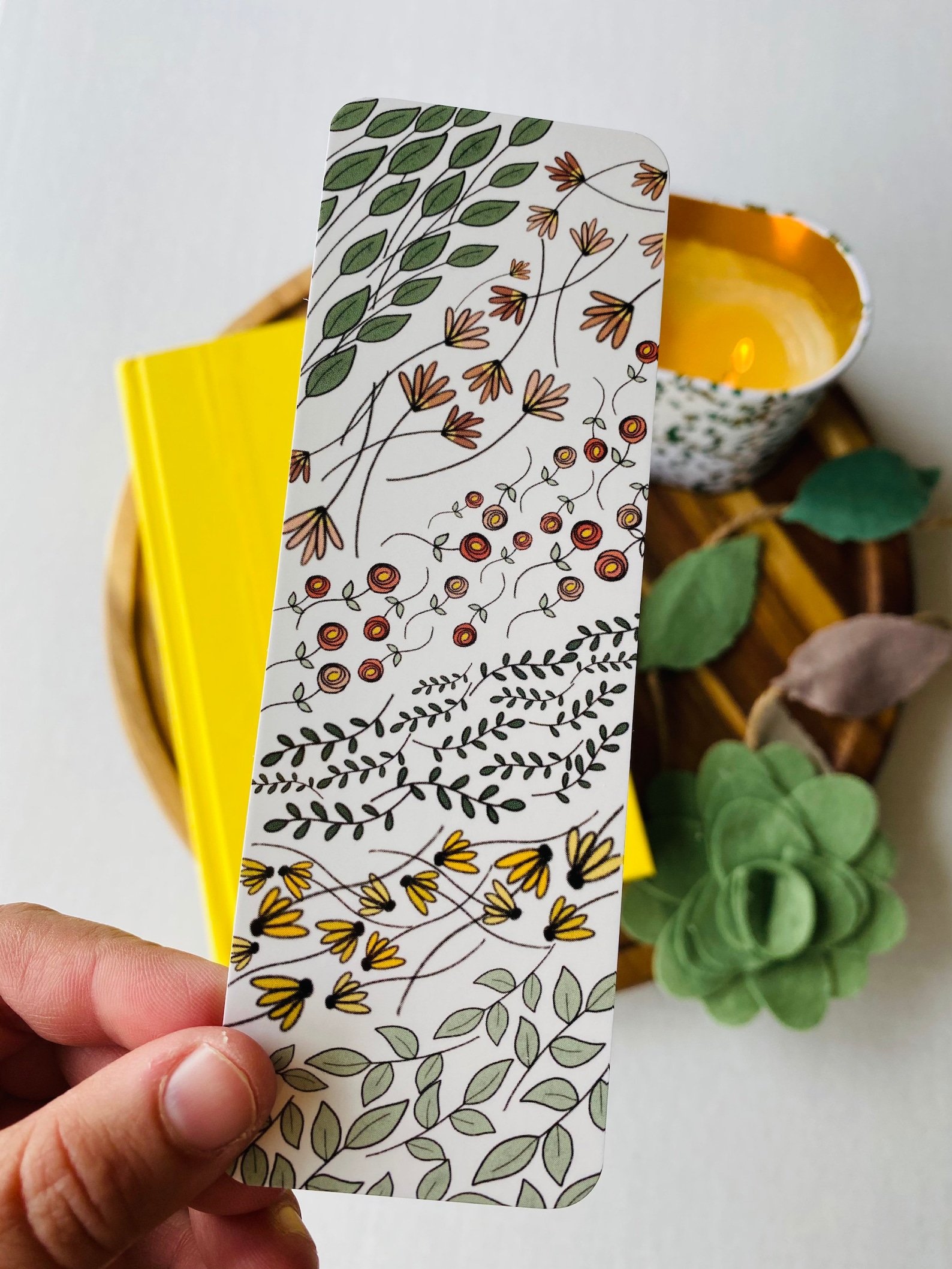 Colored Floral Bookmark Good Quality Bookmark Bookish - Etsy