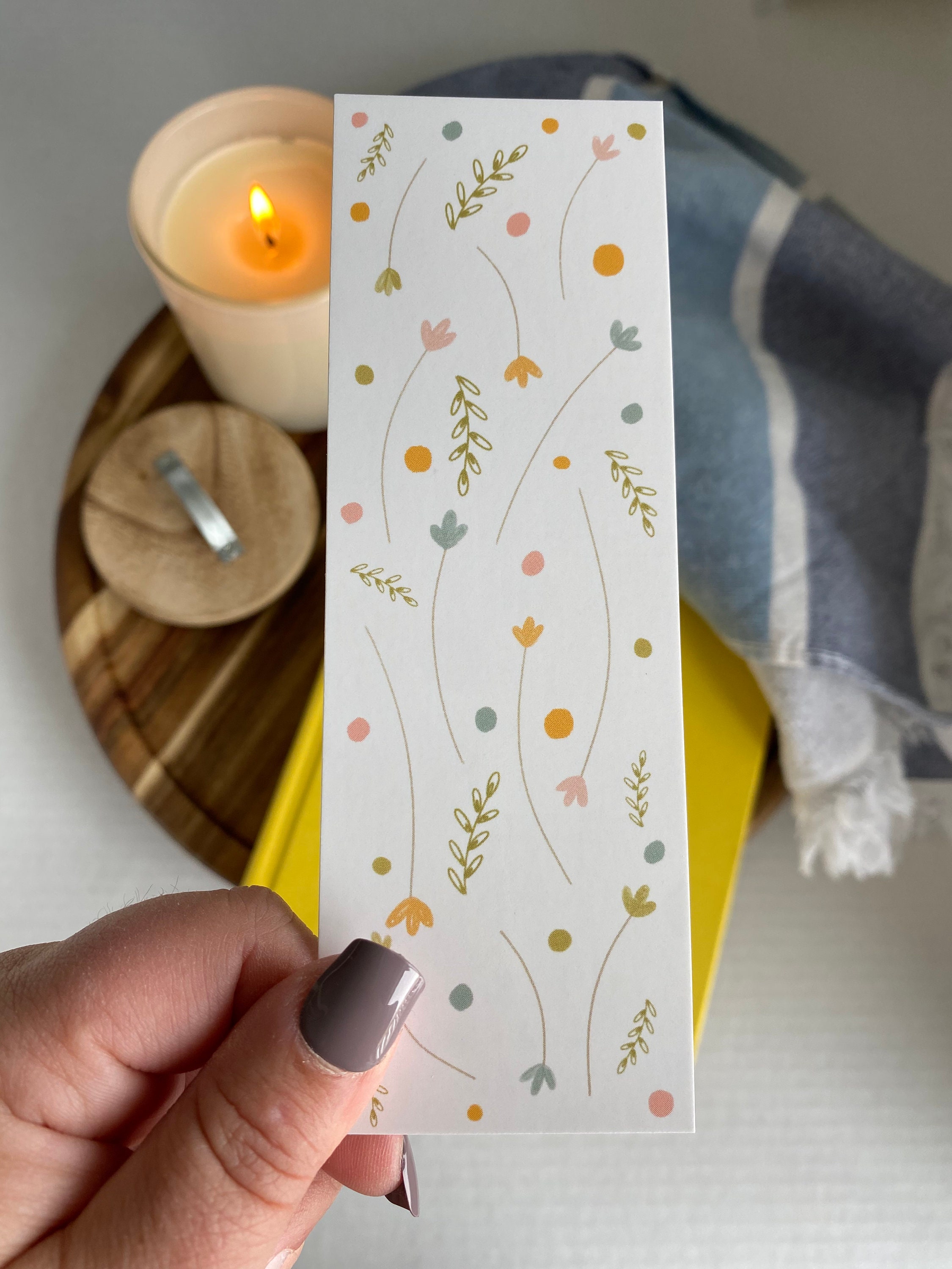 Floral and Dots Bookmark Good Quality Bookmark Bookish Bookmark ...