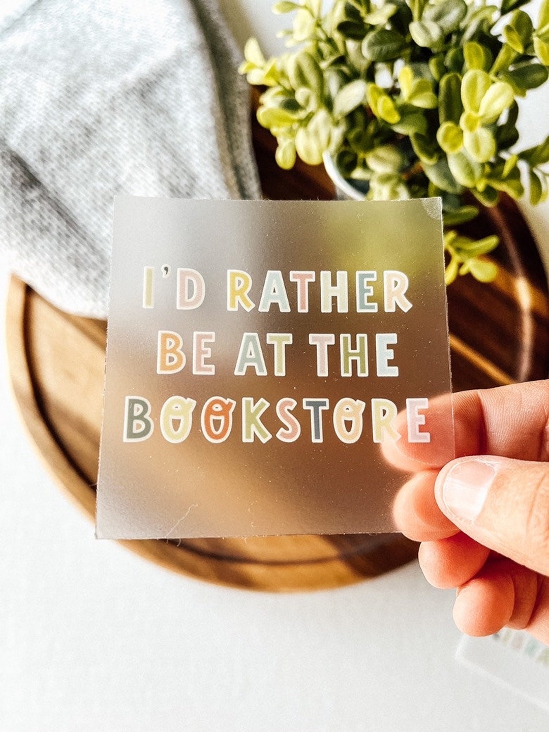 CLEAR* Square Sticker | Book Love Sticker | Pink Sticker | Gifts for ...