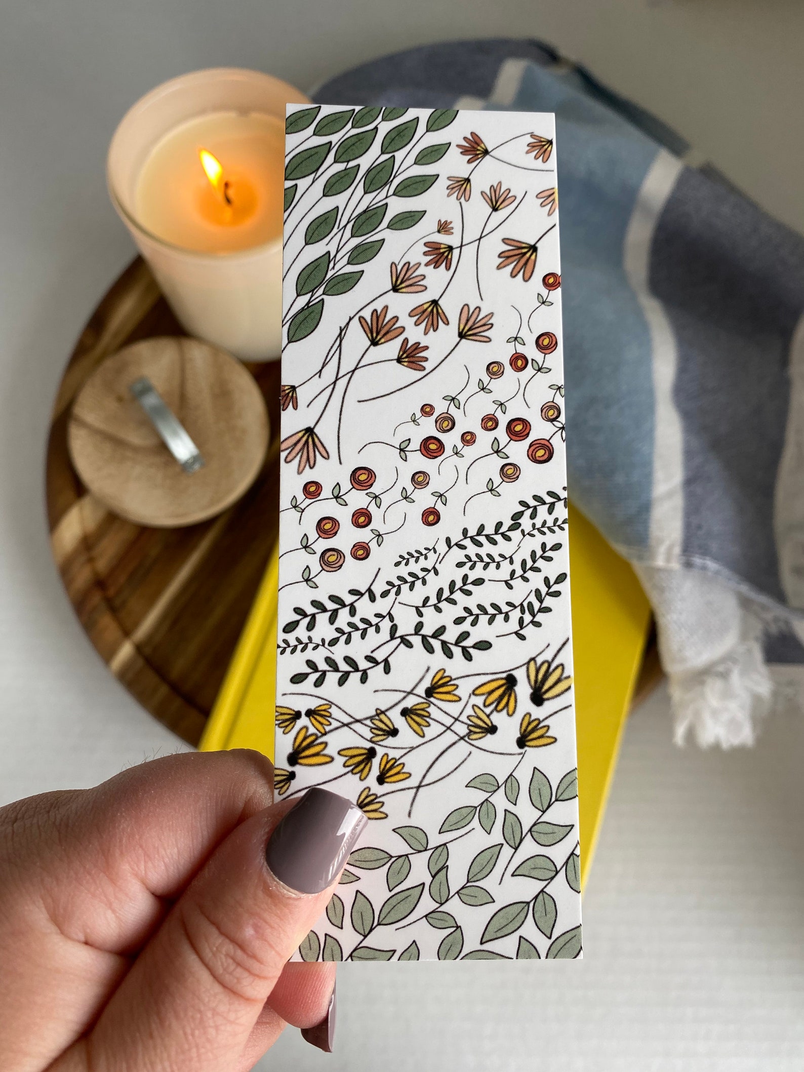 Colored Floral bookmark Good Quality Bookmark Bookish | Etsy