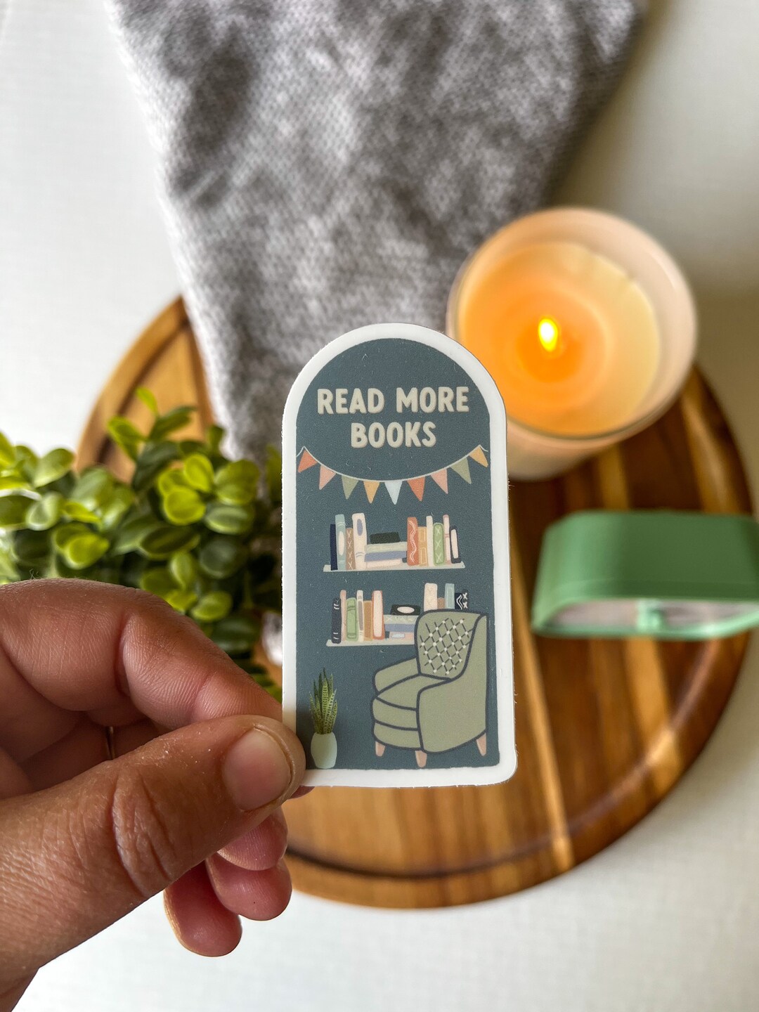 Read More Books Sticker | Book Love Sticker | Blue Sticker | Gifts for ...