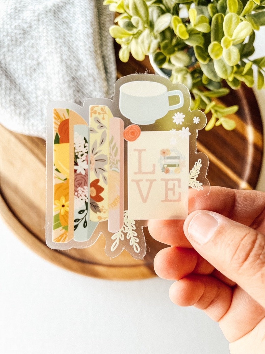 CLEAR* Book Layout Sticker | Book Love Sticker | Pink Sticker | Gifts ...