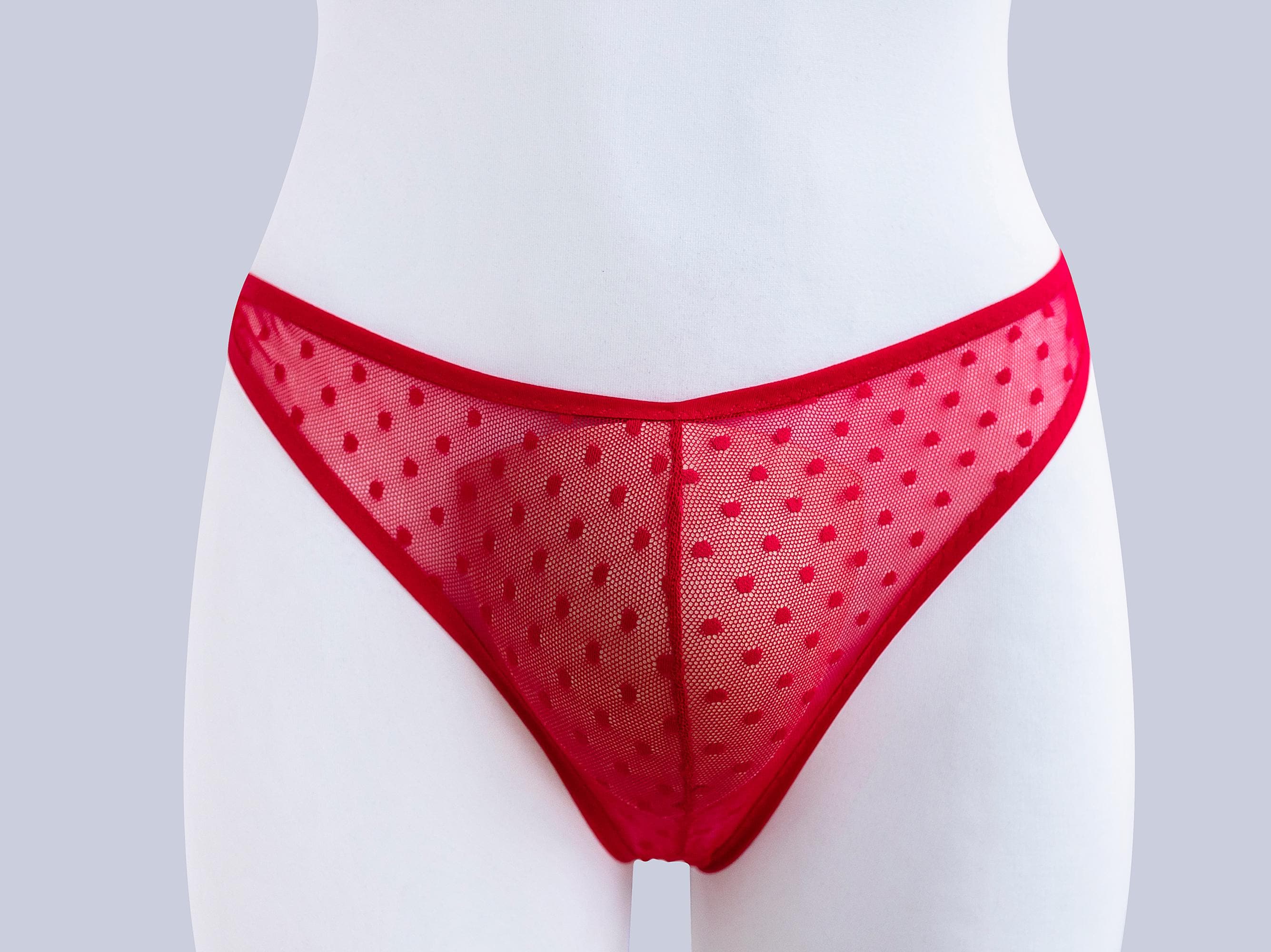 Femboy Lingerie – Transparent Sissy Mesh Thong – Sheer Sexy See-through Transgender Panty, Open ...