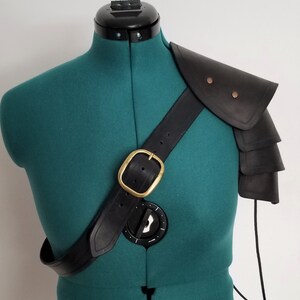 Leather Shoulder Pauldron Medieval Armor Left Arm LARP Cosplay ...