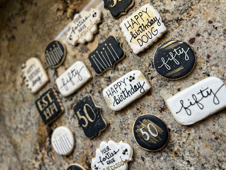 Custom Sugar Cookies: 50th Birthday - Etsy