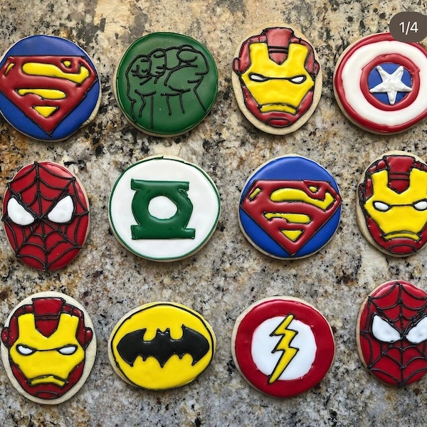 Superhero Cookies - Etsy