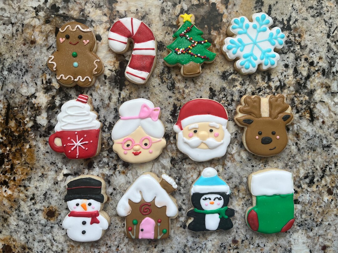 Custom Sugar Cookies: Mini Christmas/holiday Cookies - Etsy