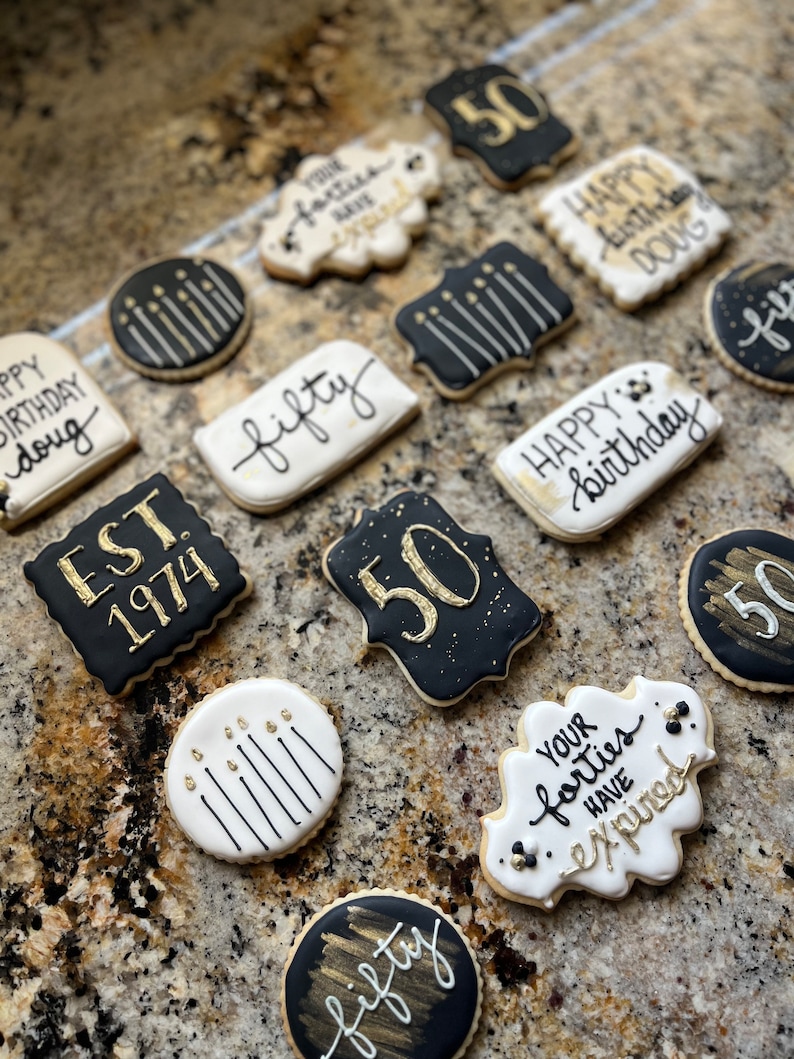 Custom Sugar Cookies: 50th Birthday - Etsy