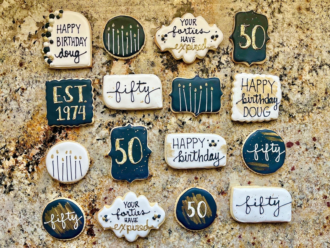 Custom Sugar Cookies: 50th Birthday - Etsy