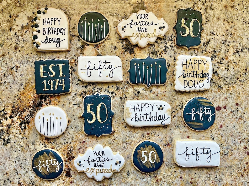 Custom Sugar Cookies: 50th Birthday - Etsy