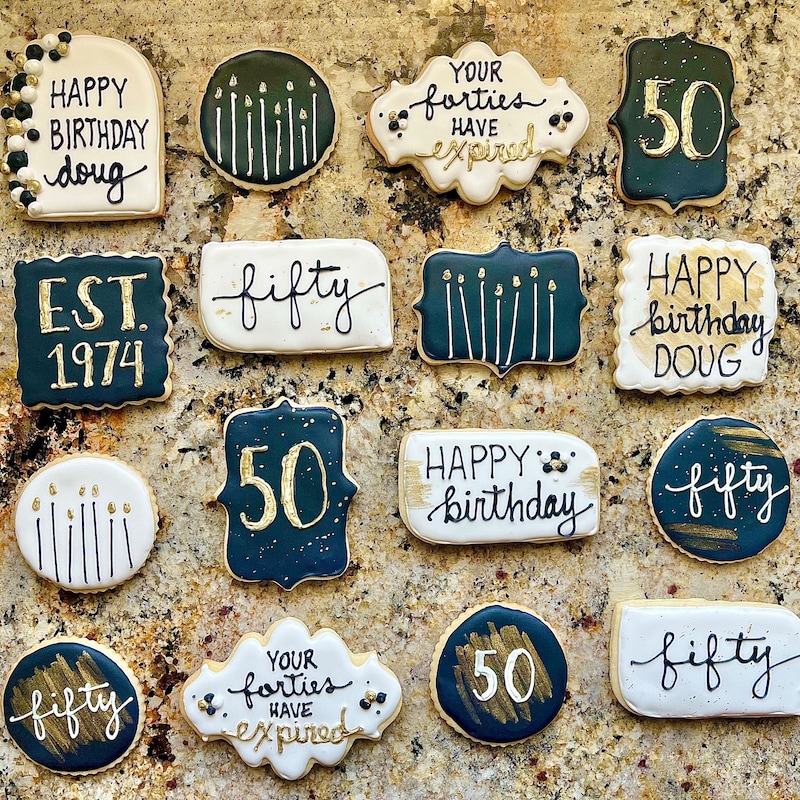 50th Birthday Cookies - Etsy