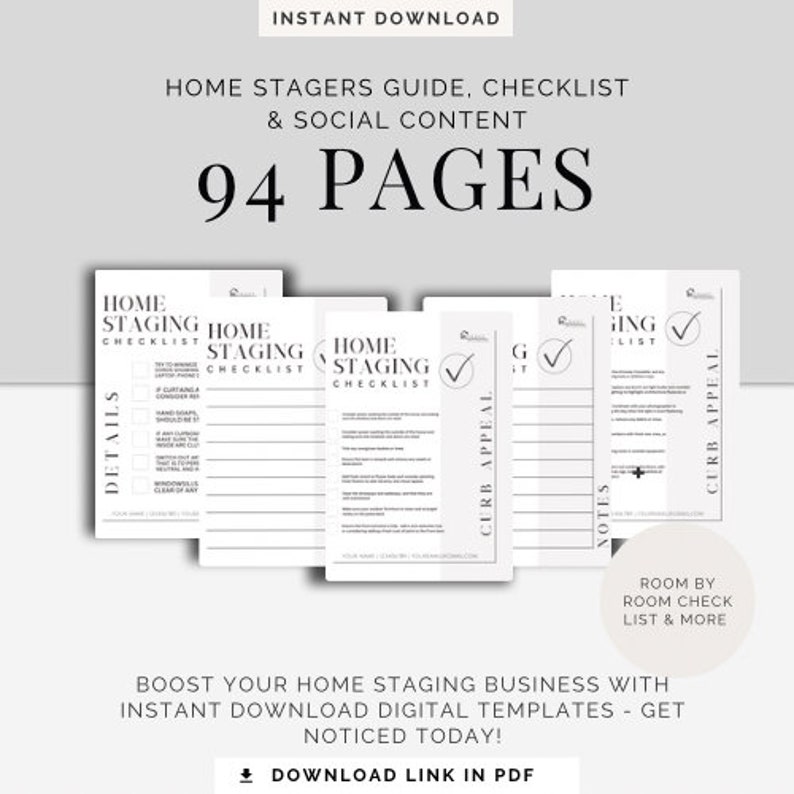 Home Staging Guide: 94-page Checklist & Tips (canva Template) - Etsy