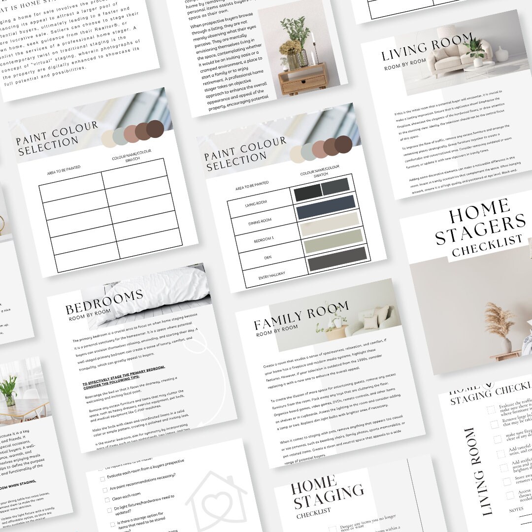 33 Page Home Staging Guide | Checklist | Price List | Contract | Home ...