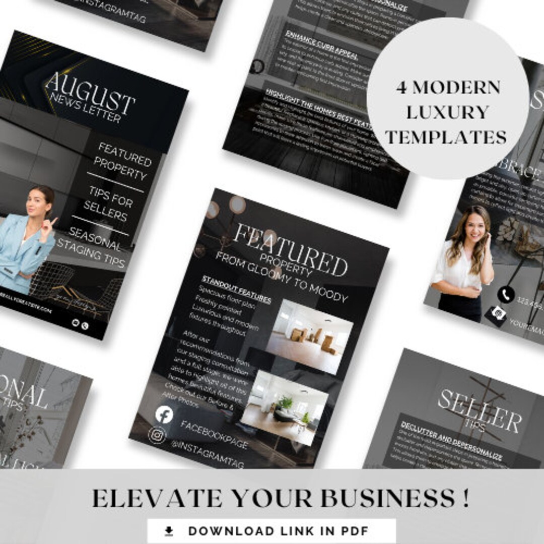 Customizable HOME STAGING News Letter Luxury, Modern! - Etsy