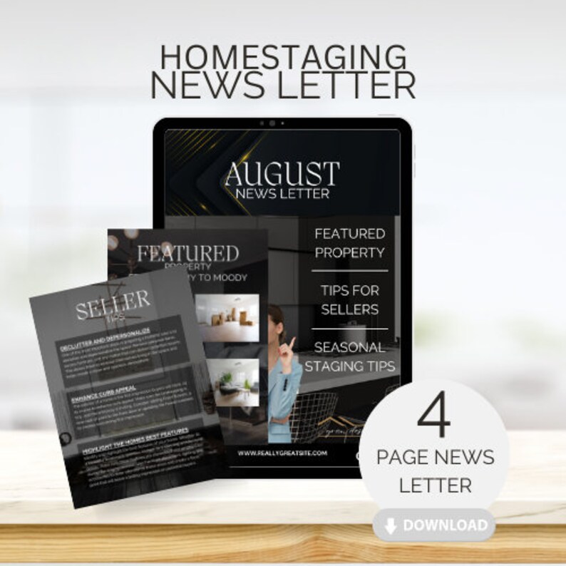 Customizable HOME STAGING News Letter Luxury, Modern! - Etsy